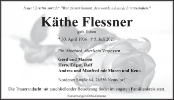 Traueranzeigen von Käthe Flessner | nordwest-trauer.de